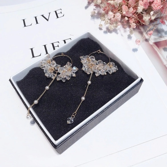 Jewelry | See Through Crystal Gold Hoop Earrings | Poshmark